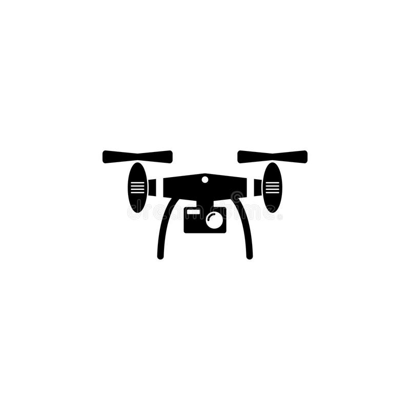 Drone Quadrocopter with Action Camera Flat Vector Icon Stock Vector - Illustration of wireless ...