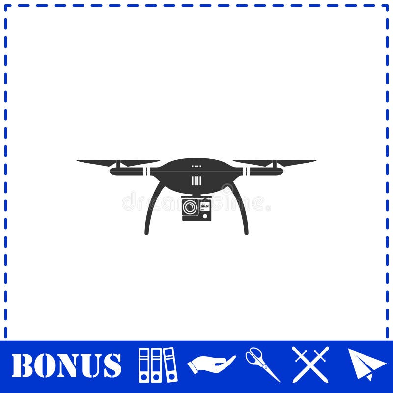 Drone Quadrocopter Icon Flat Stock Vector - Illustration of propeller, aircraft: 155286485