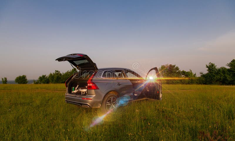 Drone Ready for Fly in Suv Trunk L Stock Image - Image of time, digital ...