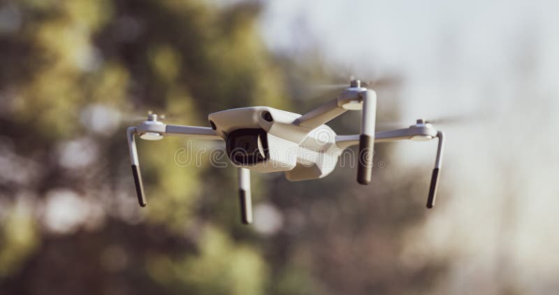 Drone Recording Video in the Forest Stock Image - Image of quad ...