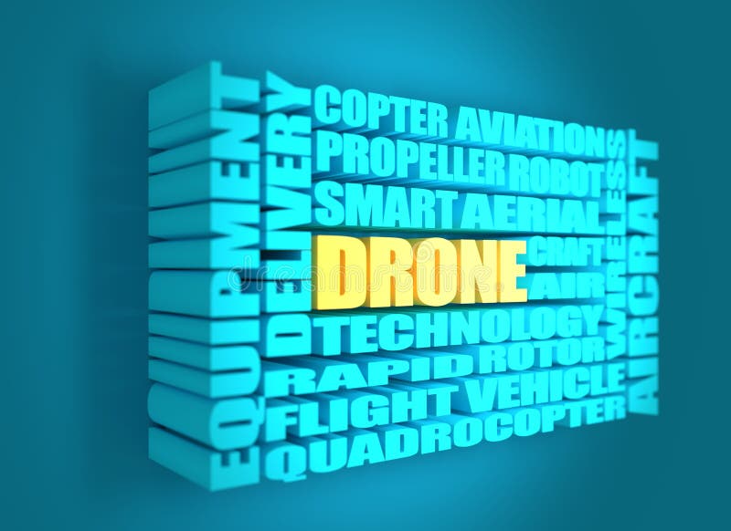 Drone Relative 3D Word Cloud Stock Illustration - Illustration of quad ...