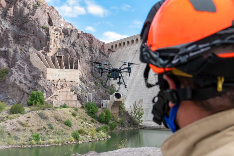 Drone Remote Control in Hand Man.Man Operating of Flying Drone Stock ...