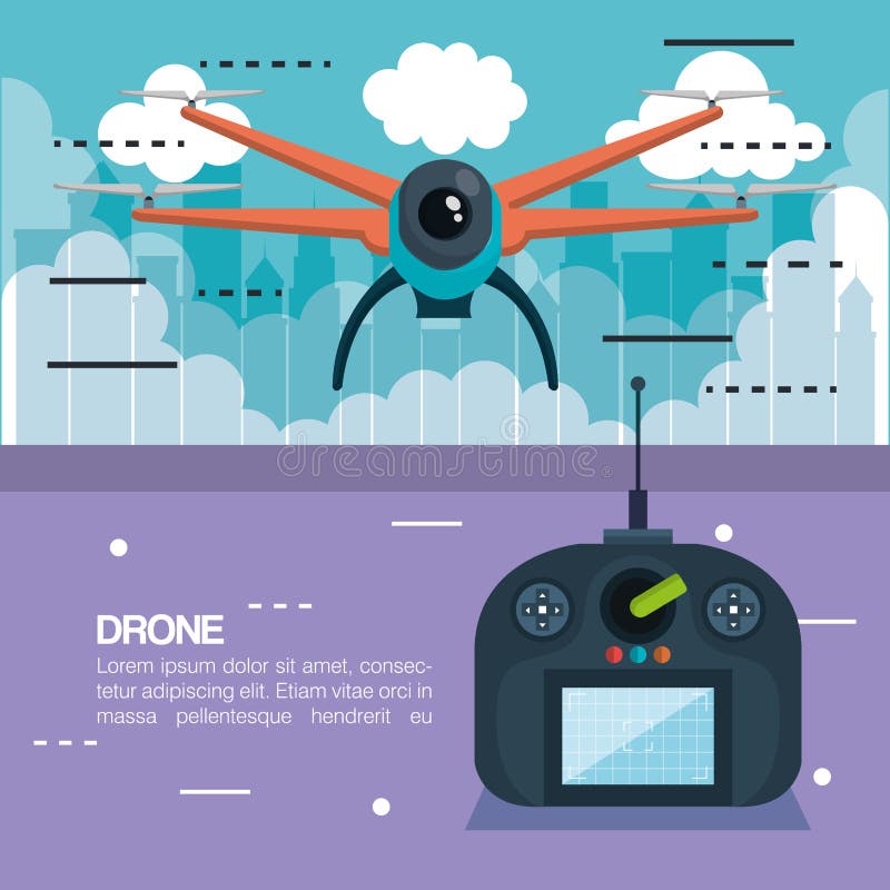 Drone with Remote Control Technology Icon Stock Vector - Illustration ...