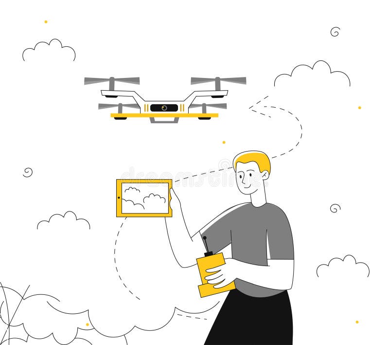 Drone Remote Control stock vector. Illustration of distribution - 254613533