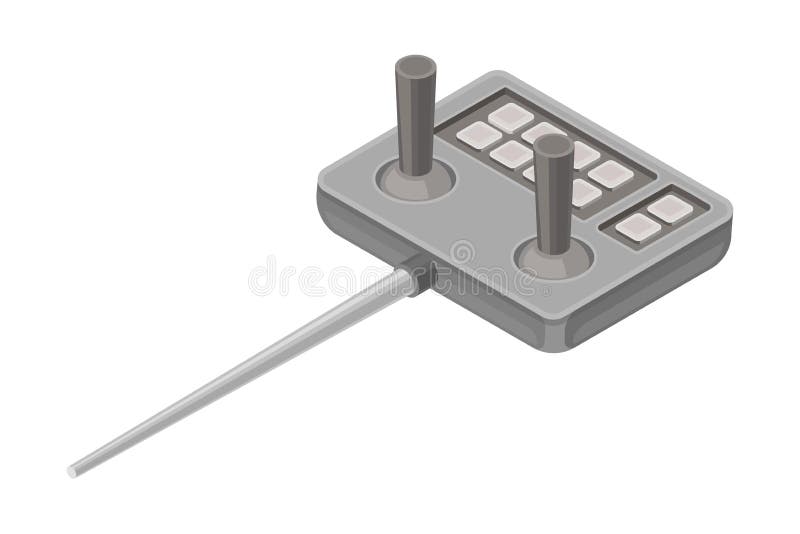Drone Remote Controller or Control Panel with Stick and Keypad Vector ...