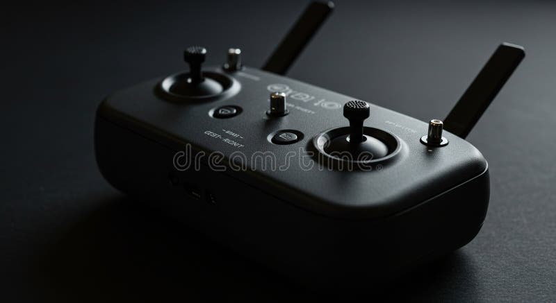 Drone Remote Controller on Dark Background Stock Illustration ...
