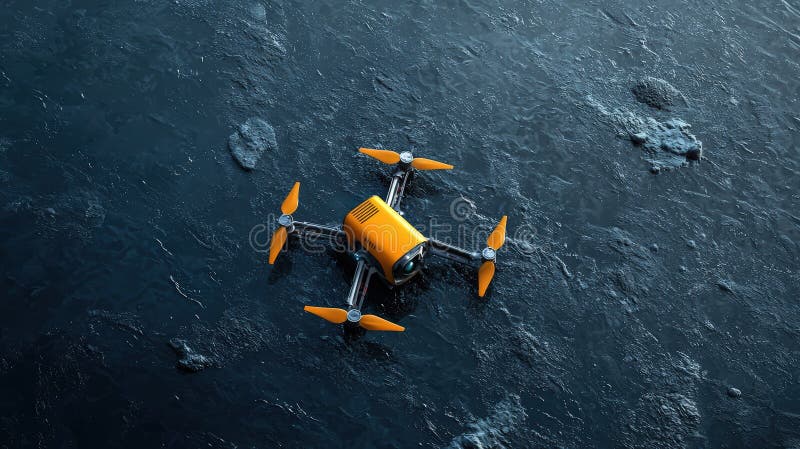 Drone Resting on the Ocean Surface Showcasing Advanced Engineering and ...