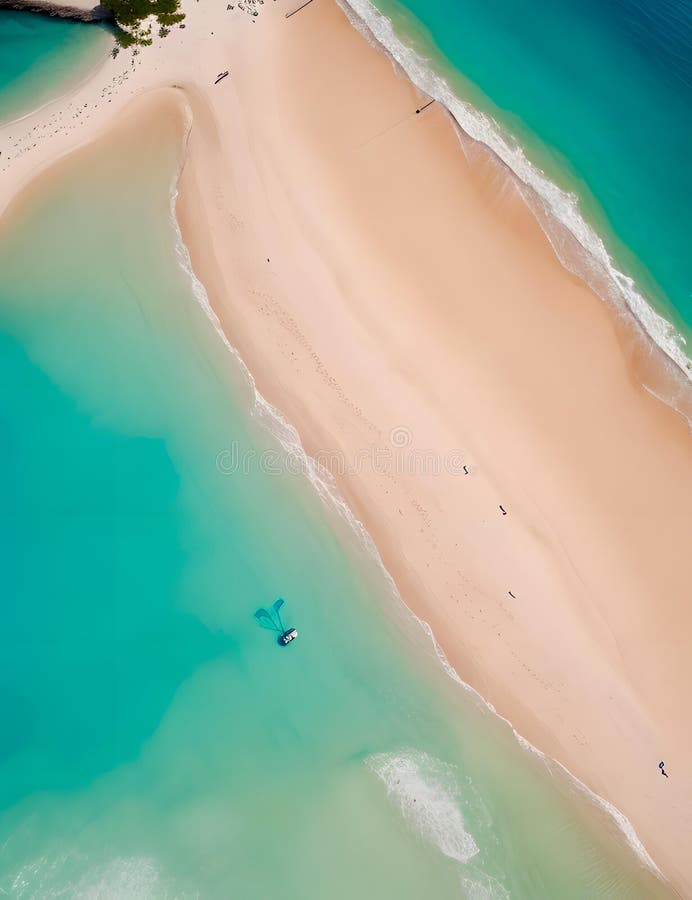 A Drone S Eye View of a Pristine Beach, with Crystal Clear Waters and ...