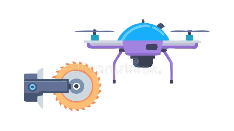 Drone with Saw Blade, Advanced Aerial Tools, Vector Design Generative ...