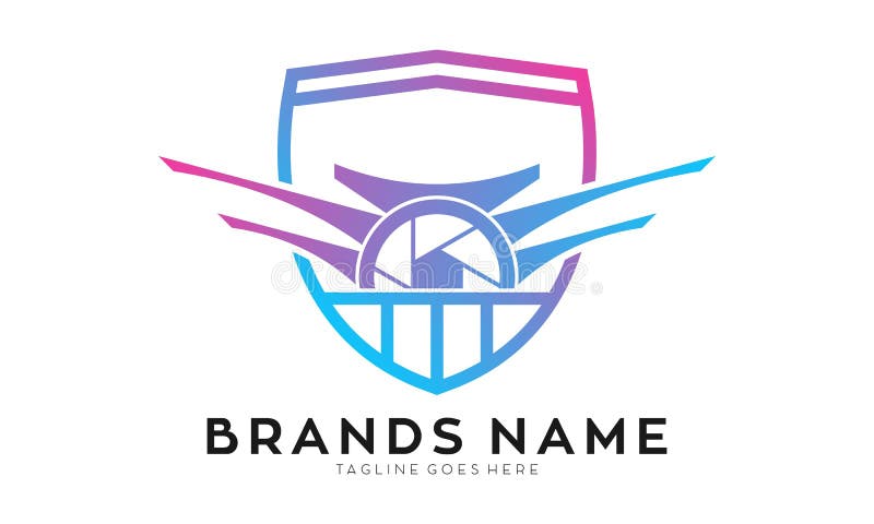 Drone Shield Symbol Vector Logo Stock Vector - Illustration of control ...