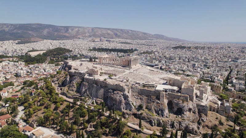 Drone Shot of the Acropolis of Athens in Greece Stock Photo - Image of ...