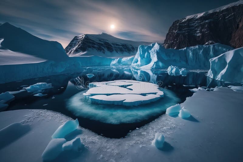 Drone Shot of the Antarctica, Generative AI Stock Illustration ...