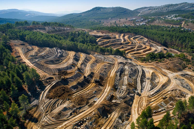 Aerial View of Large-scale Deforestation Environmental Damage Stock ...
