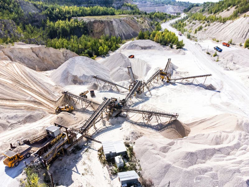 Open Cast Limestone Quarry with Conveyor System. Stock Image - Image of ...