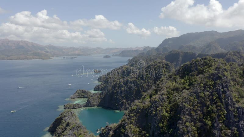 Drone Shot of the Iconic Twin Lagoon in Coron Palawan in the ...