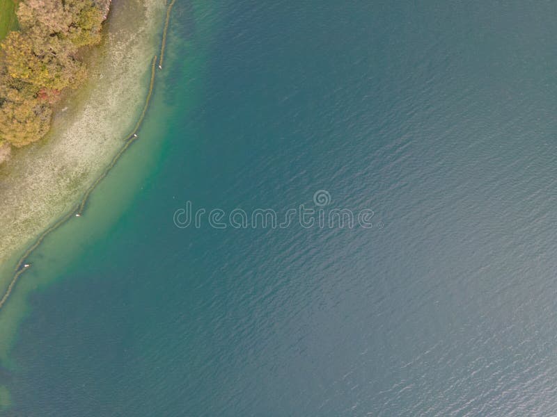 Drone Shot Over Water. Background of Lake. Birds View. Copy Space Stock ...