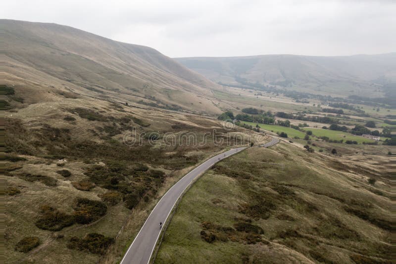 Drone Shot of a Road in the Peak District Stock Photo - Image of ...