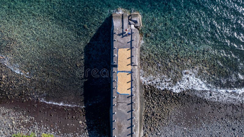 Aerial View of an Unfinished Small Pier Under Construction Stock Image ...