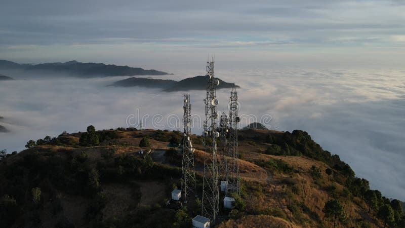 Mountain Cloud Inversion at Sunset Stock Video - Video of hill ...