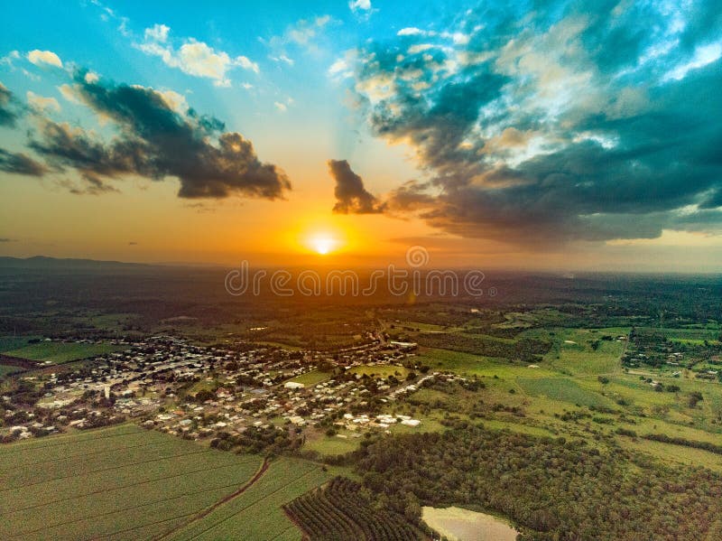 Drone shot sunset stock photo. Image of plant, nature - 141450466