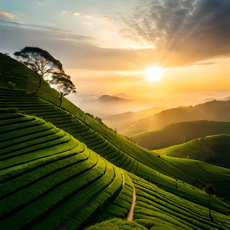 Drone shot of tea state stock photo. Image of bird, high - 289831440