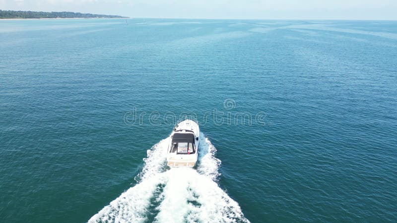 Drone Shot of White Yacht Sailing on the Sea Stock Footage - Video of ...