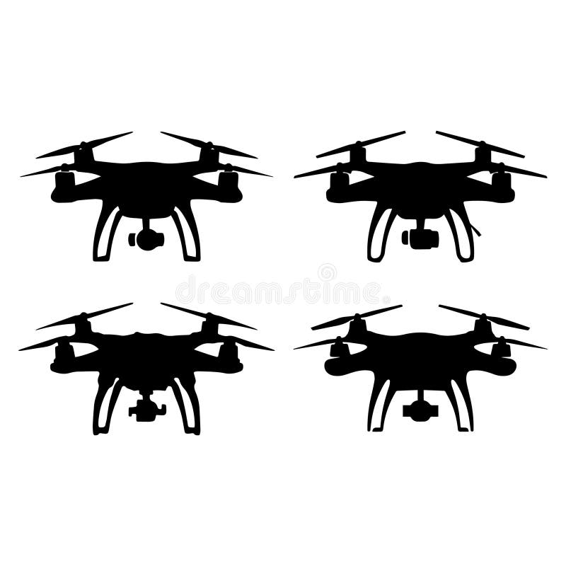 Drone Silhouette Design Vector Illustration Stock Vector - Illustration ...