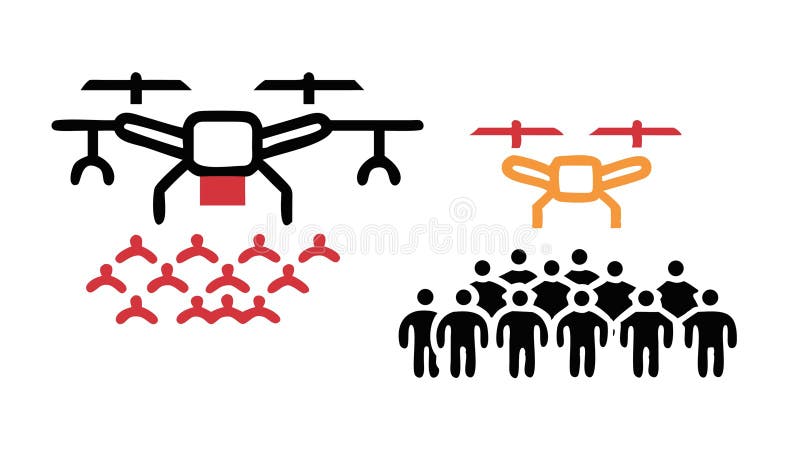 Drone Social Impact Divided Community Study, Vector Design Generative ...