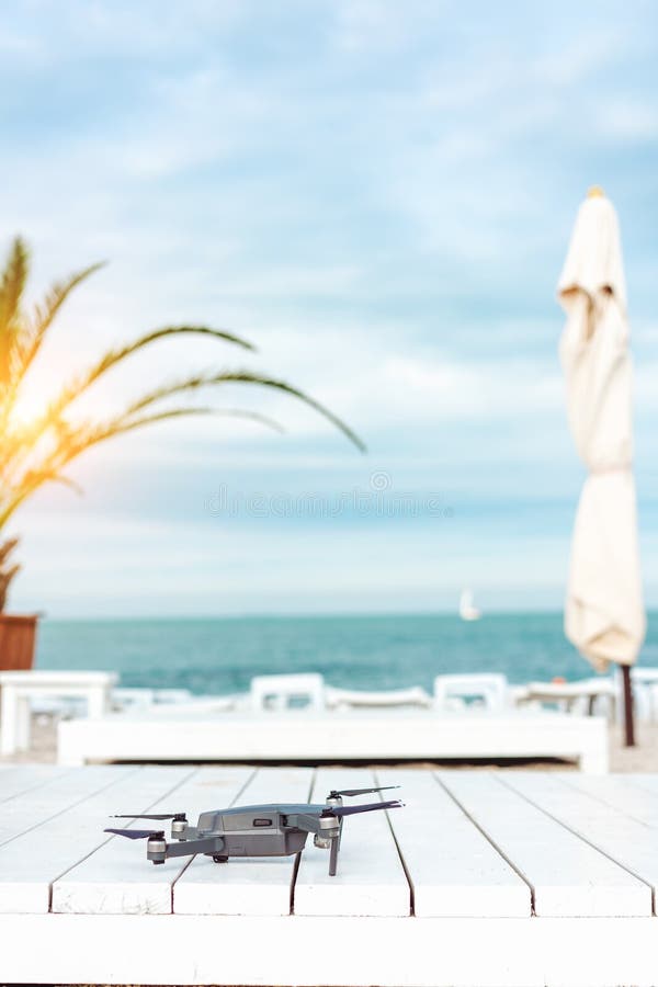 Drone stands on the table stock photo. Image of remote - 120080686