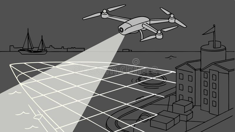 Drone Surveying City Grid, Urban Mapping Technology, Vector Design ...