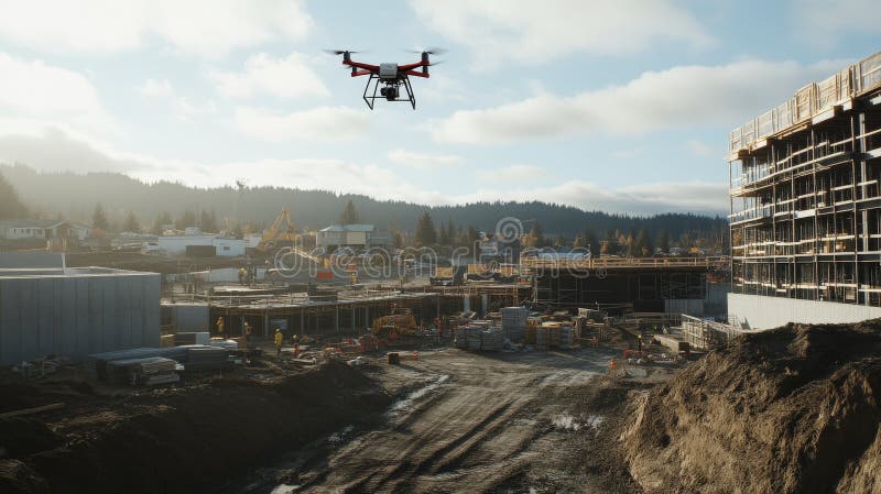 Drone Surveys Construction Site in Mountainous Area with Modern ...