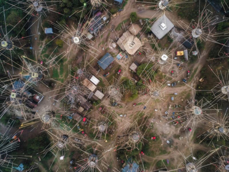 Drone Swarm Forms Aerial Patterns Stock Illustration - Illustration of ...