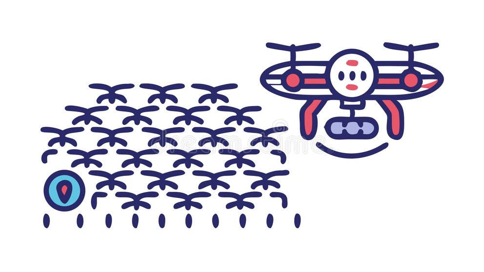 Drone Swarm Technology: Autonomous Aerial Systems, Vector Design ...