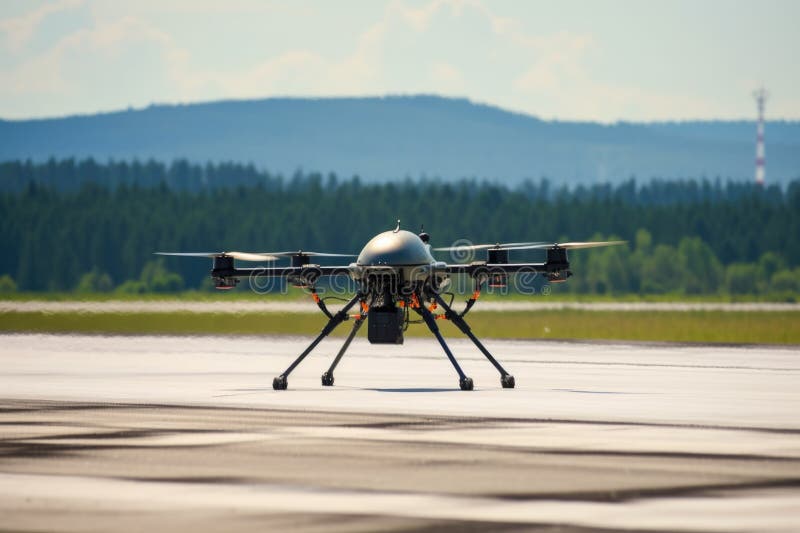 A Drone Taking Off from a Launch Pad at a Test Site Stock Image - Image ...