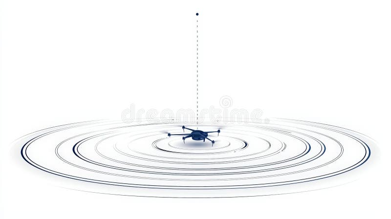 Drone Technology Concept with Ripples and Circular Waves in a ...