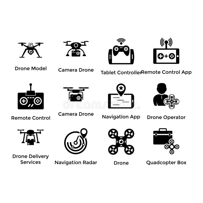 Drone Technology Icons Set stock vector. Illustration of icons - 184920436 Drone Technology Icons Set stock vector. Illustration of icons - 184920436