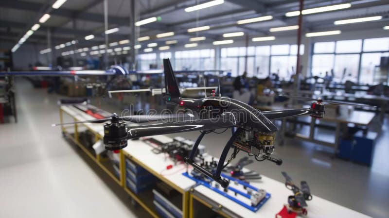 Drone Technology in an Industrial Manufacturing Plant Setting Stock ...