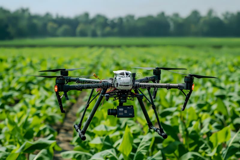 Drone Technology Soars Above Lush Green Fields, Capturing High-Resolution Images for ...