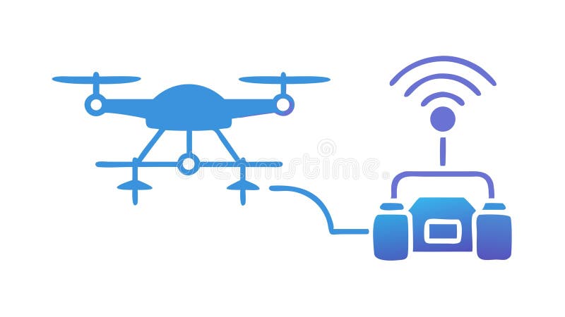 Drone Technology for Surveillance and Delivery Operations, Vector ...