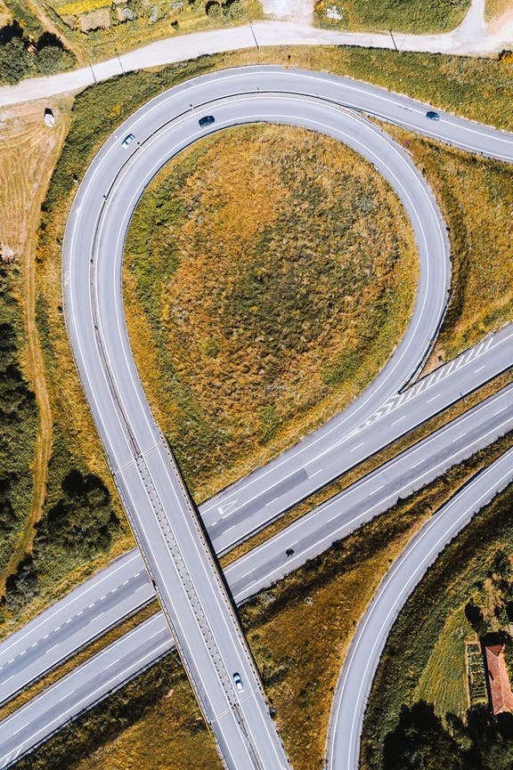 Drone Overhead View of a Highway Access Stock Photo - Image of overhead ...