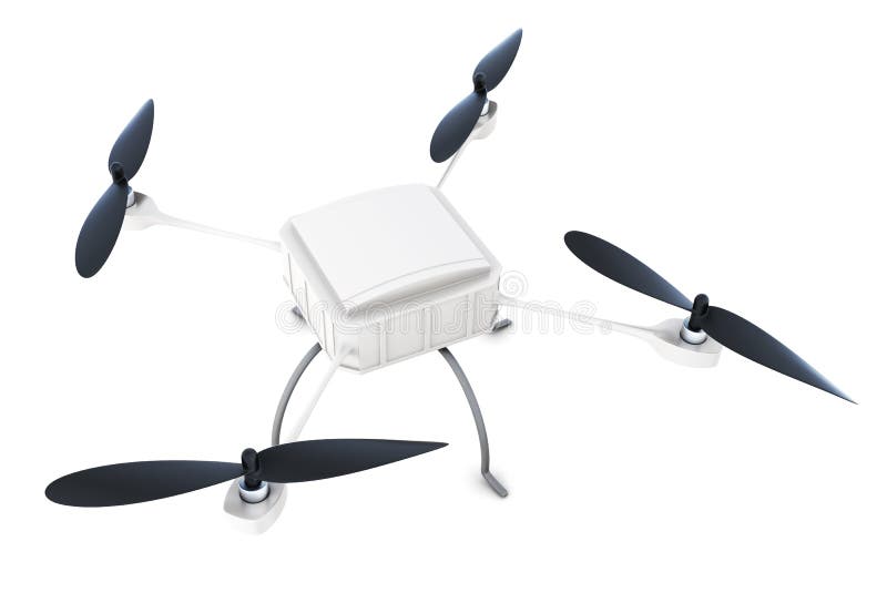 Drone Top View Isolated on White Background. 3d Rendering Stock ...