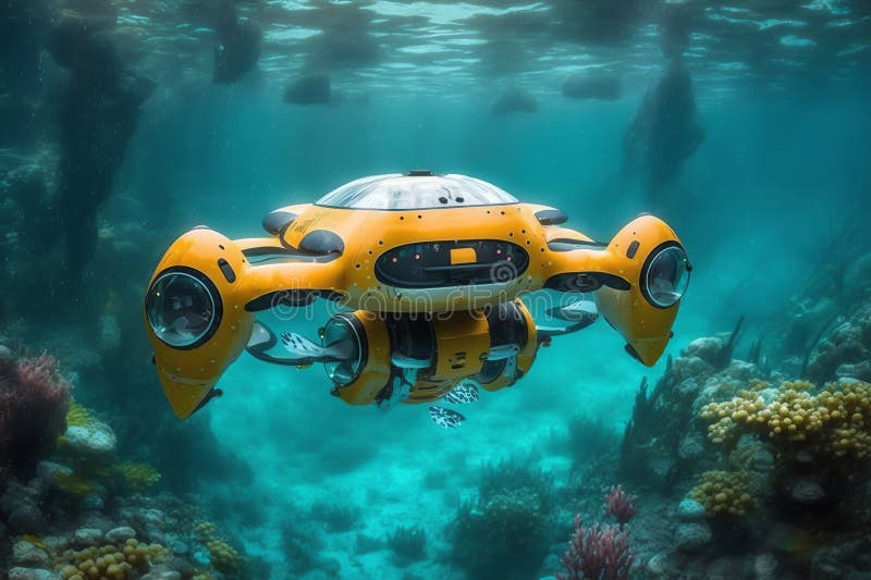 Drone Underwater. Drone Research Sea Bottom Stock Illustration ...