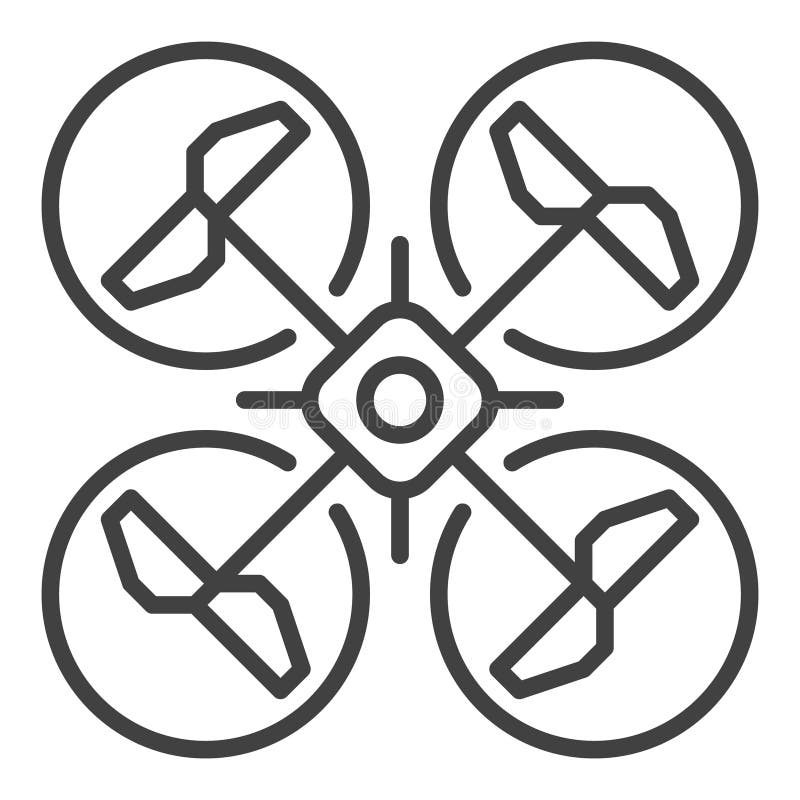 Drone Vector Concept Simple Line Icon or Symbol - Top View Stock Vector ...