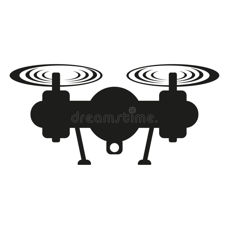Drone Vector Icon. Flying Device Symbol. Aerial Quadcopter Shape. Black ...