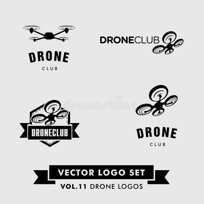 Drone Vector Logo Set stock vector. Illustration of helicopter - 60241963