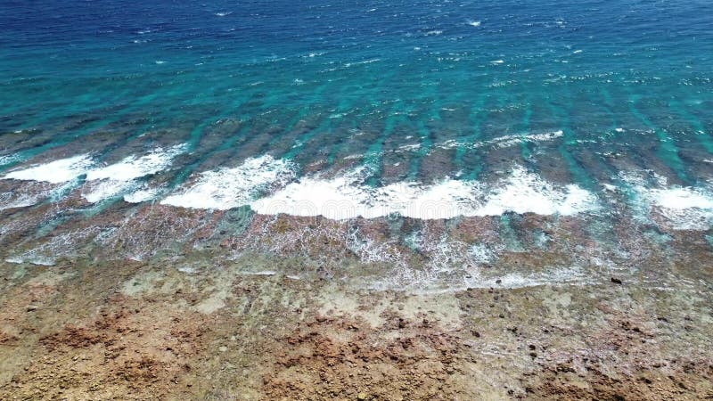 Drone View from Above of the Coral Reefs and Waves on the Beaches of ...