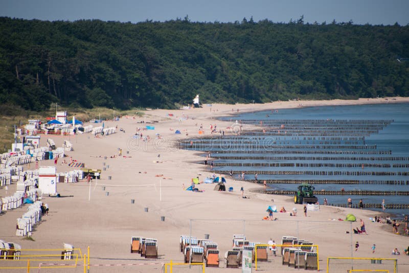 Drone View of Beach on Baltic Sea in Germany Stock Image - Image of ...