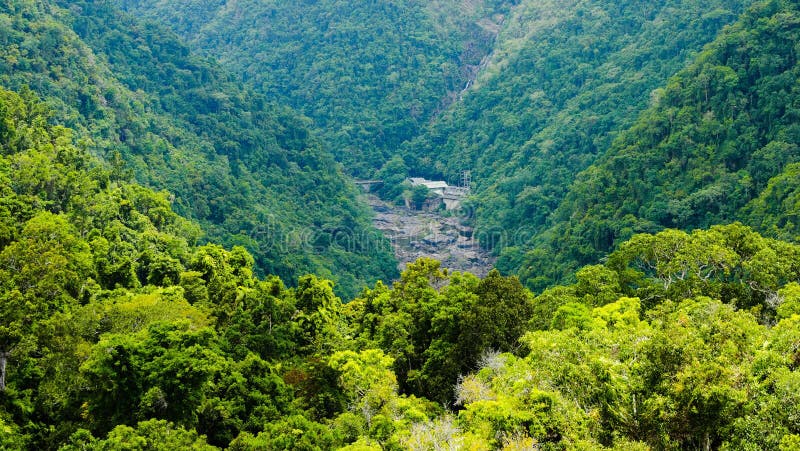 Drone View of the Beautiful Nature Scene with High, Green Mountains in ...