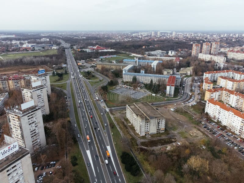 Drone View of Belgrade City, New Belgrade District Editorial Stock ...