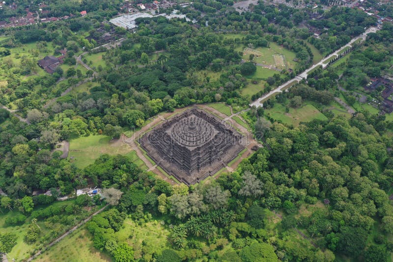 Drone View Borobudur Temple, Magelang, Indonesia Stock Photo - Image of ...